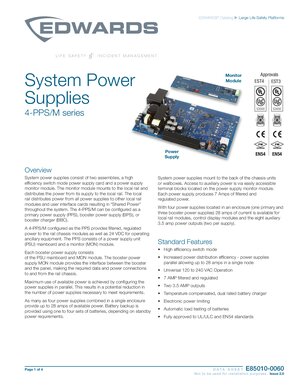 Edwards EST 4-PPS/M series Datasheet (2023) | FACP Manuals