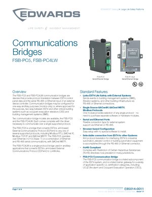 Edwards EST FSB-PC5 and FSB-PC4LW Datasheet (2025) | FACP Manuals