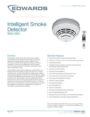 Edwards EST SIGA-OSD Datasheet 2023 | FACP Manuals