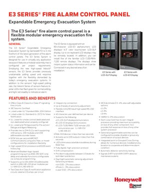 Gamewell FCI E3 Series Datasheet 2020 | FACP Manuals