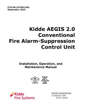 Kidde AEGIS 2.0 Installation and Programming Manual (2015) | FACP Manuals